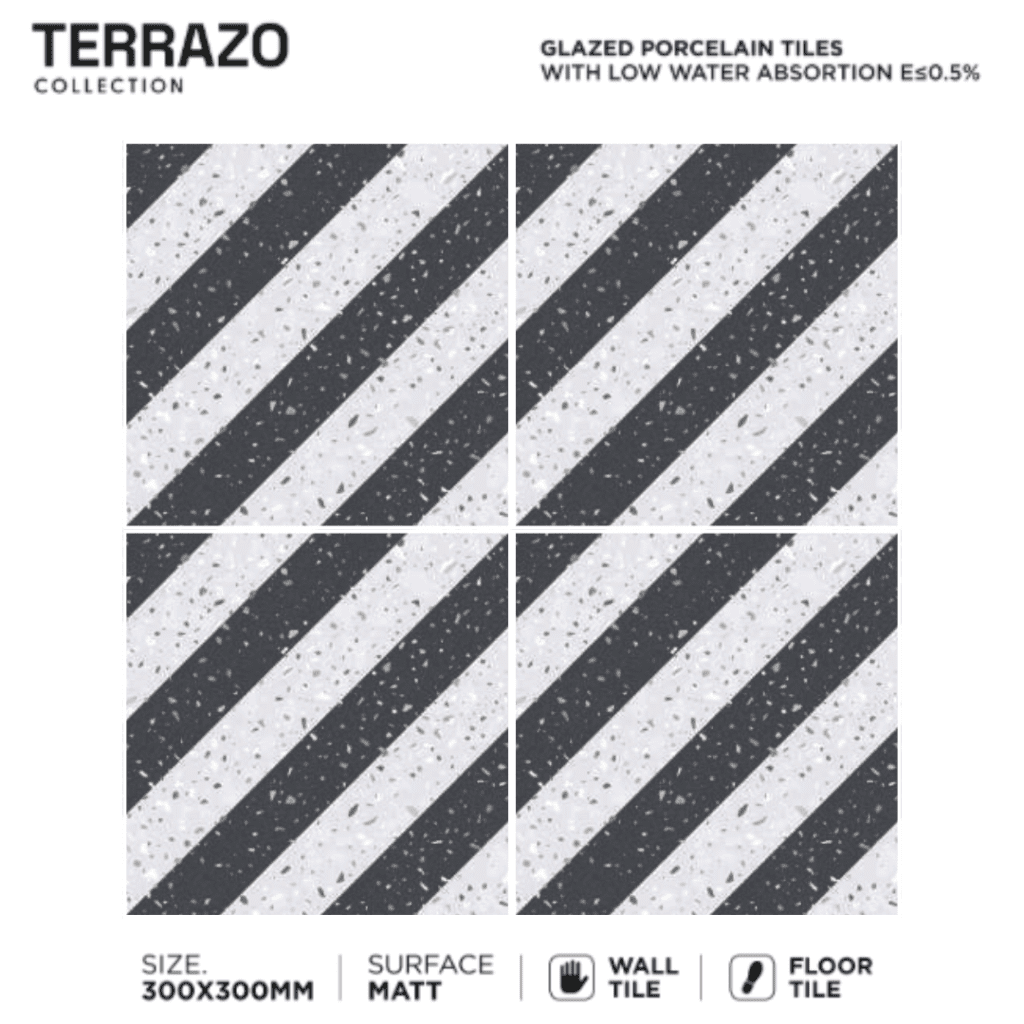 Terrazo Strap 300x300mm Moroccan Tiles for Floor and Wall
